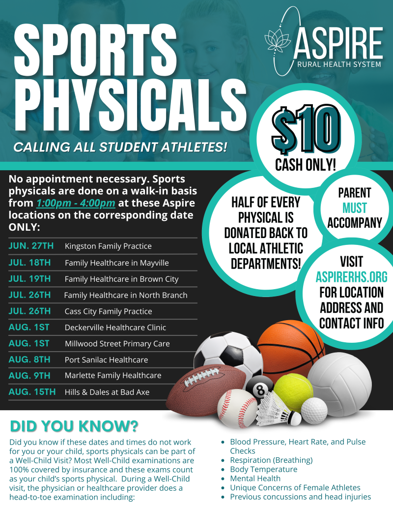 Reduced Rate Sports Physicals for Area Athletes - Aspire Rural Health ...